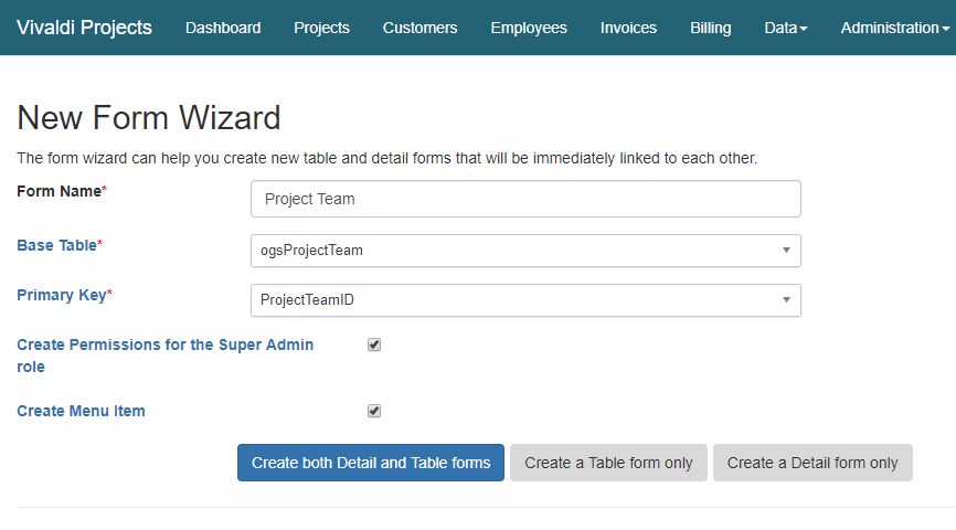 Vivaldi MySQL Web Apps - Features