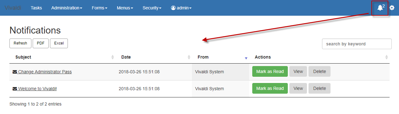 Vivaldi MySQL Web Apps - Features